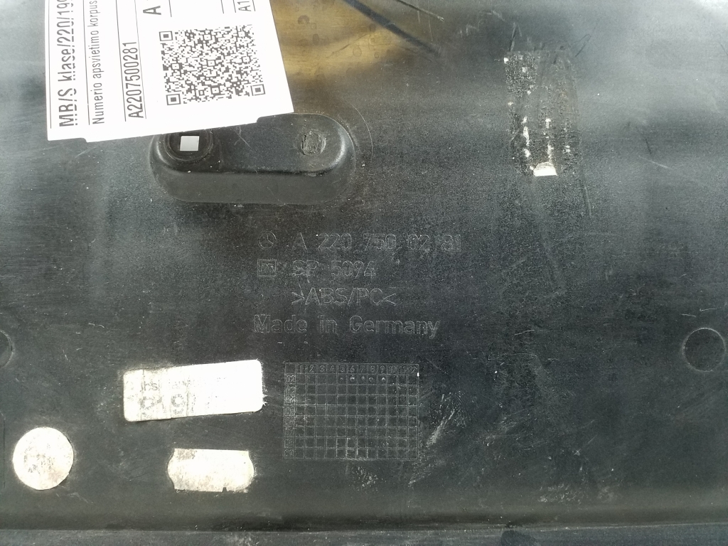 Used Mercedes Benz S-Class Room lighting housing A2207500281