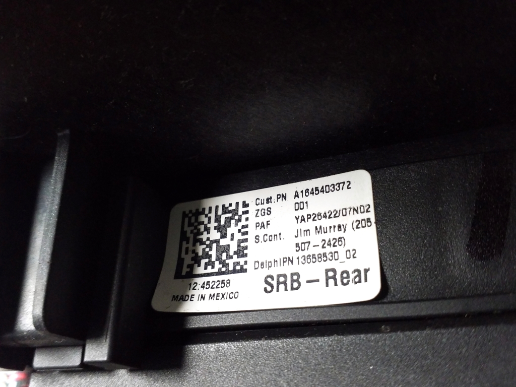 Used Mercedes Benz GL-Class Fuse box in the boot A1645403372