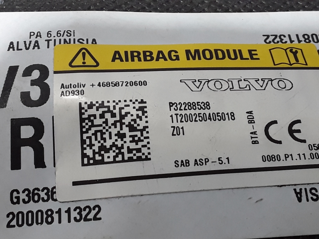 Benutzt VOLVO XC40 Airbag des Vordersitzes 32288538